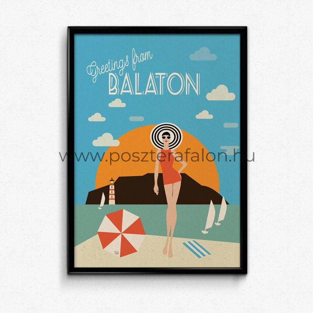 Balatoni retró utazás, poszter, falikép, fali dekoráció, lakberendezés ...