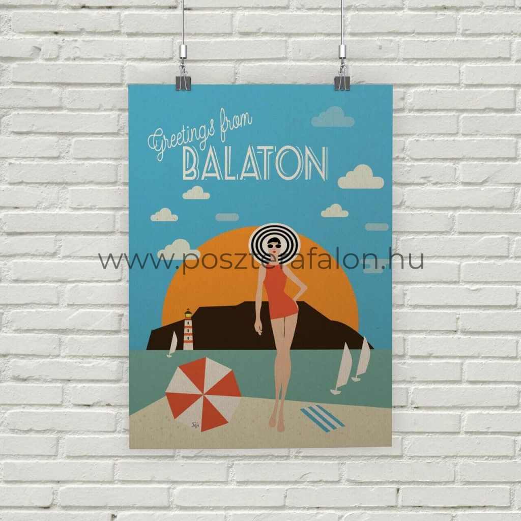 Balatoni retró utazás, poszter, falikép, fali dekoráció, lakberendezés ...